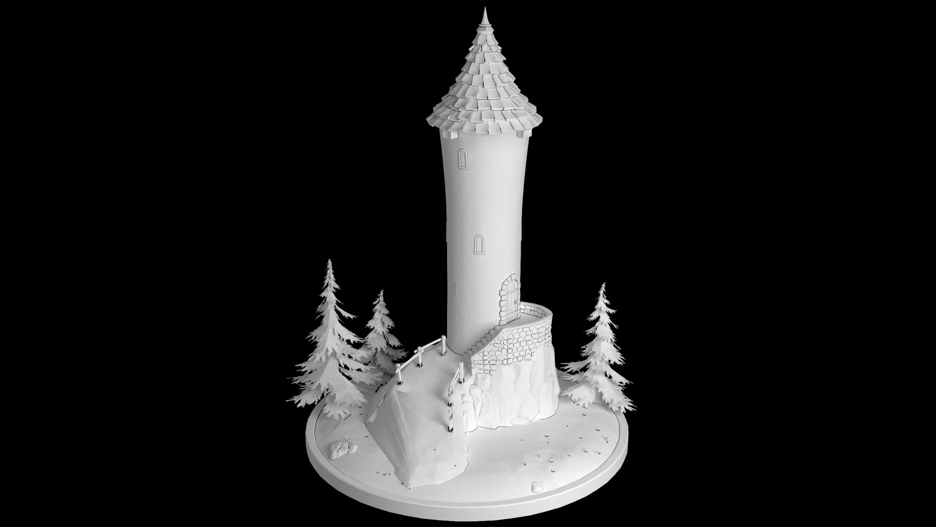 3D Model Stylized Tower - TurboSquid 1765129