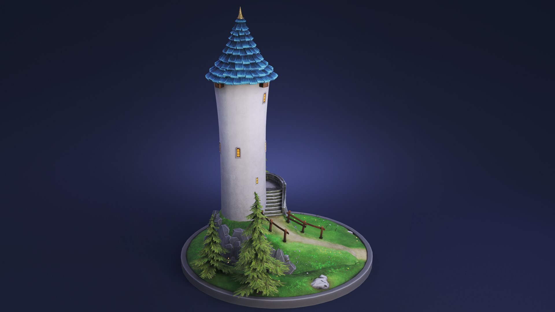 3D Model Stylized Tower - TurboSquid 1765129