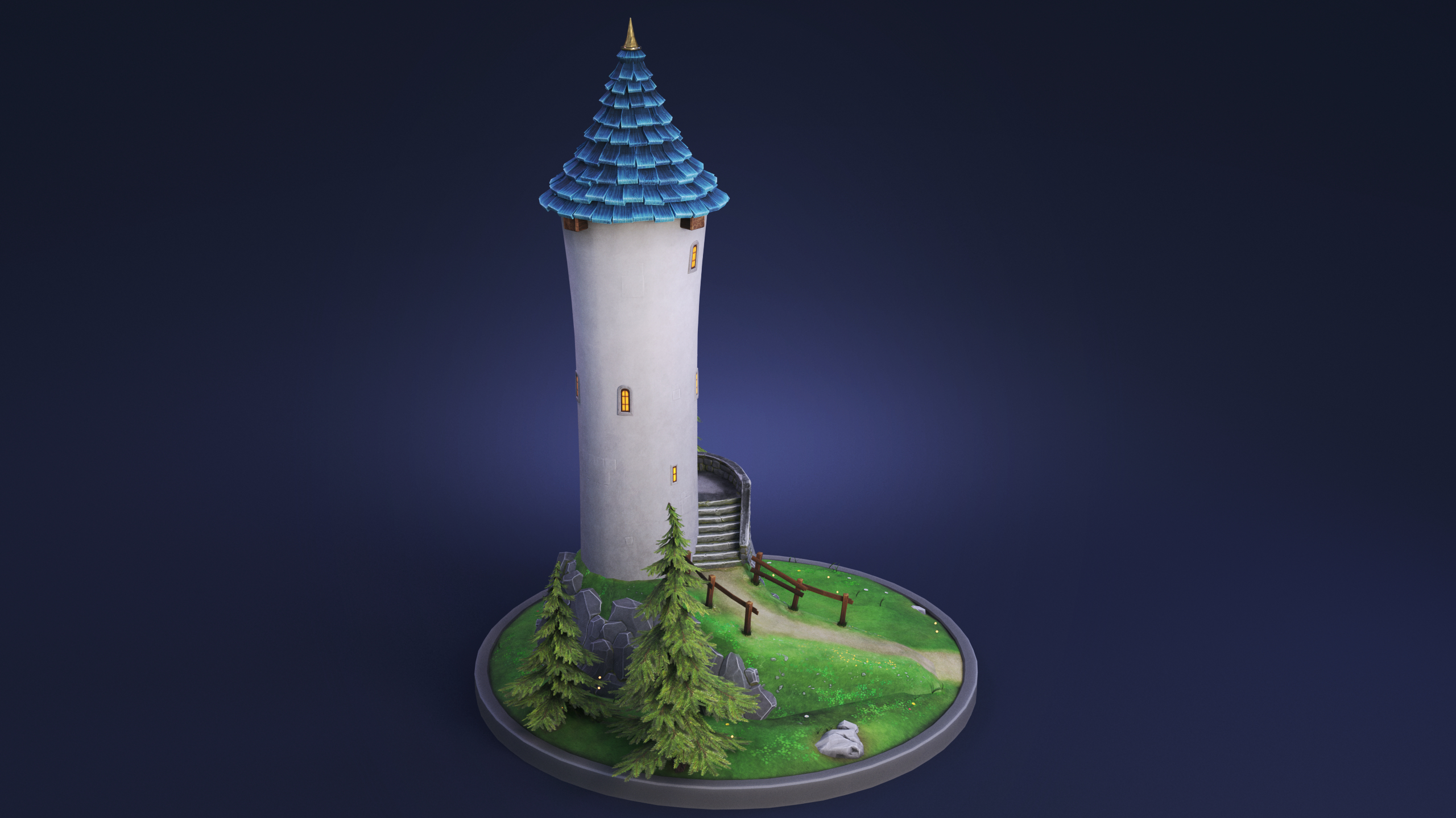 3D model Stylized Tower - TurboSquid 1765129