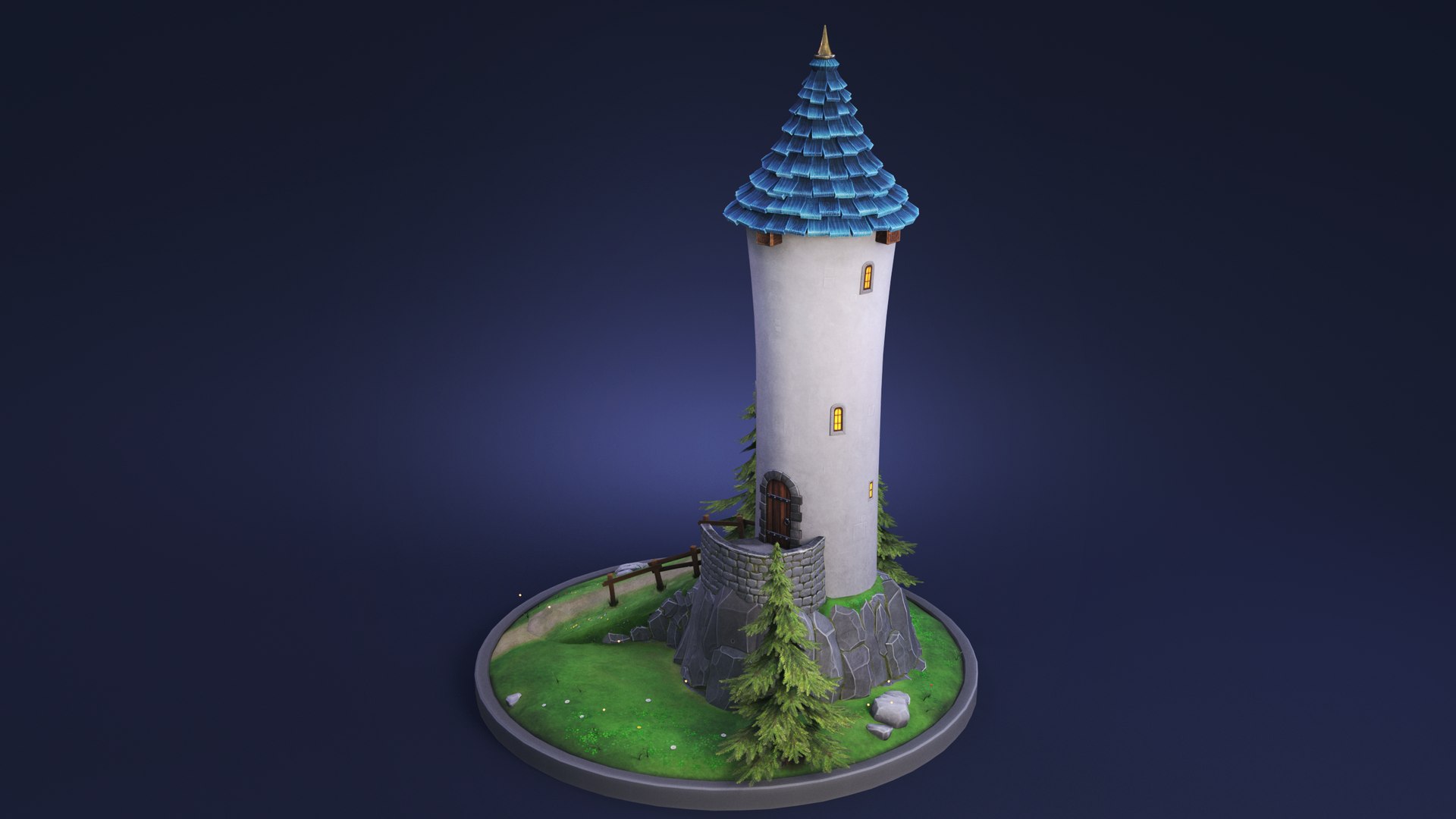 3D Model Stylized Tower - TurboSquid 1765129