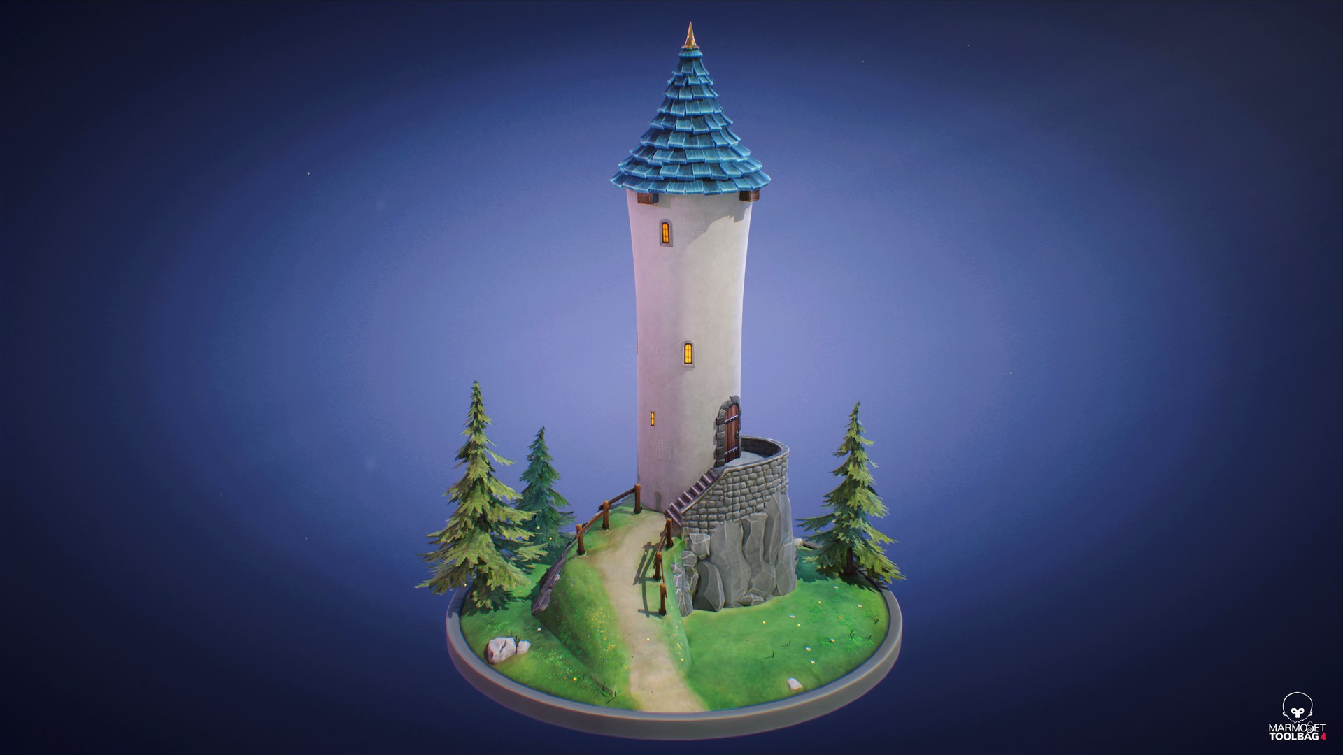 3D Model Stylized Tower - TurboSquid 1765129