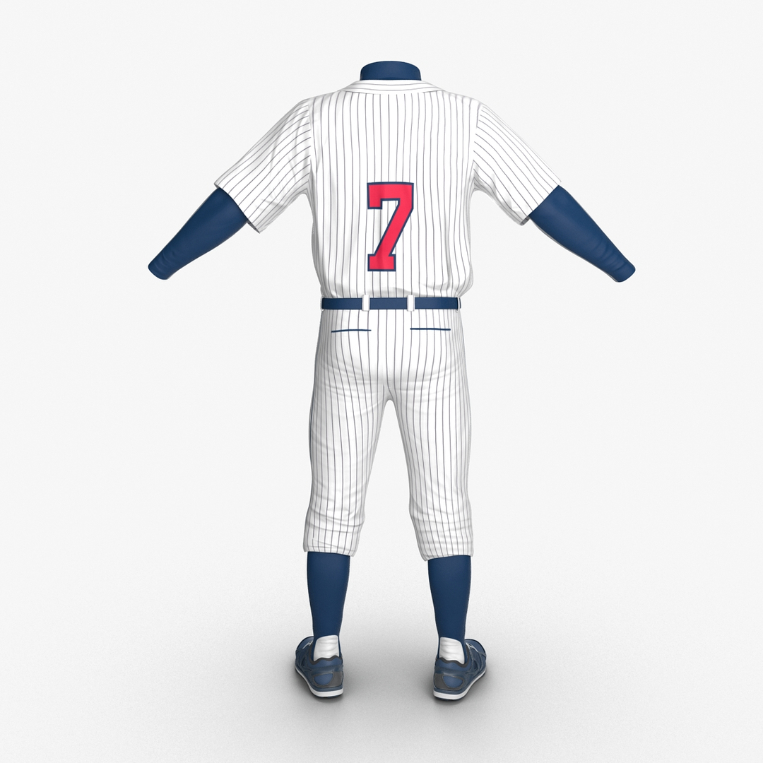 baseball player outfit generic 3d c4d