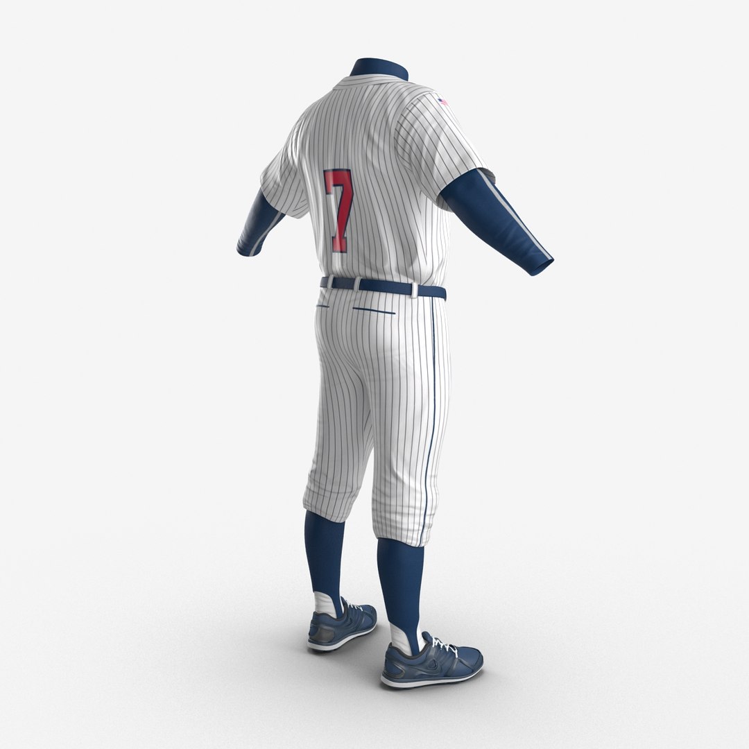 baseball player outfit generic 3d c4d