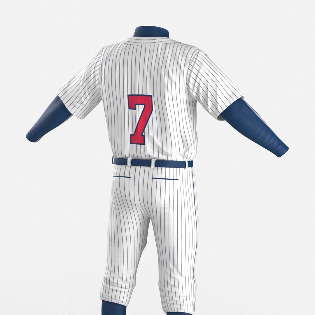 baseball player outfit generic 3d c4d