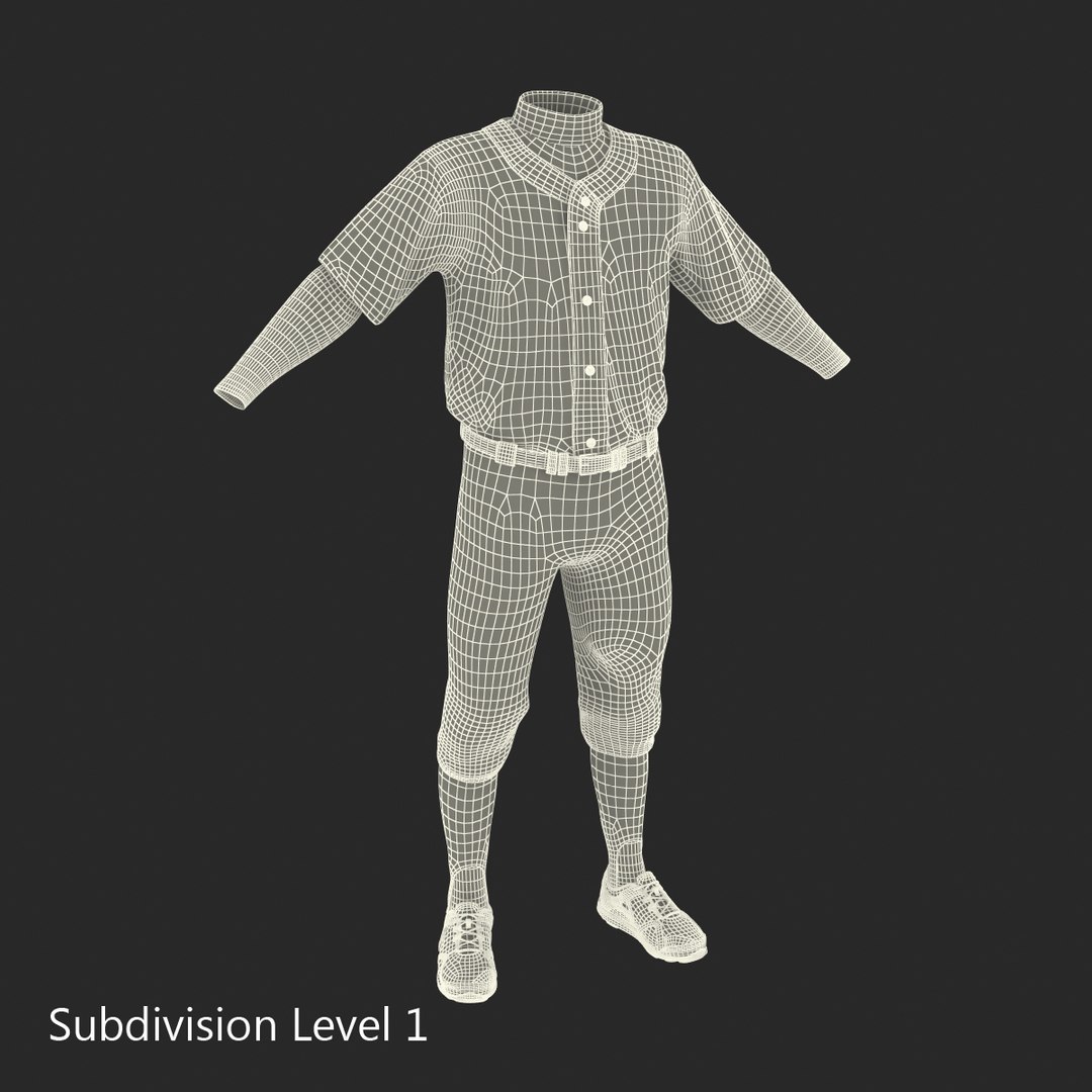 baseball player outfit generic 3d c4d