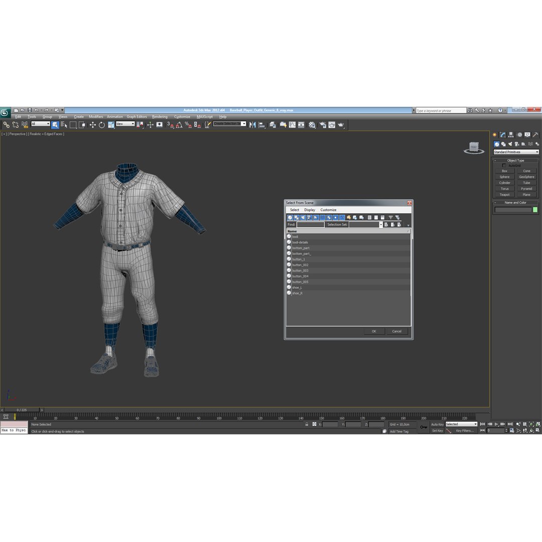 baseball player outfit generic 3d c4d