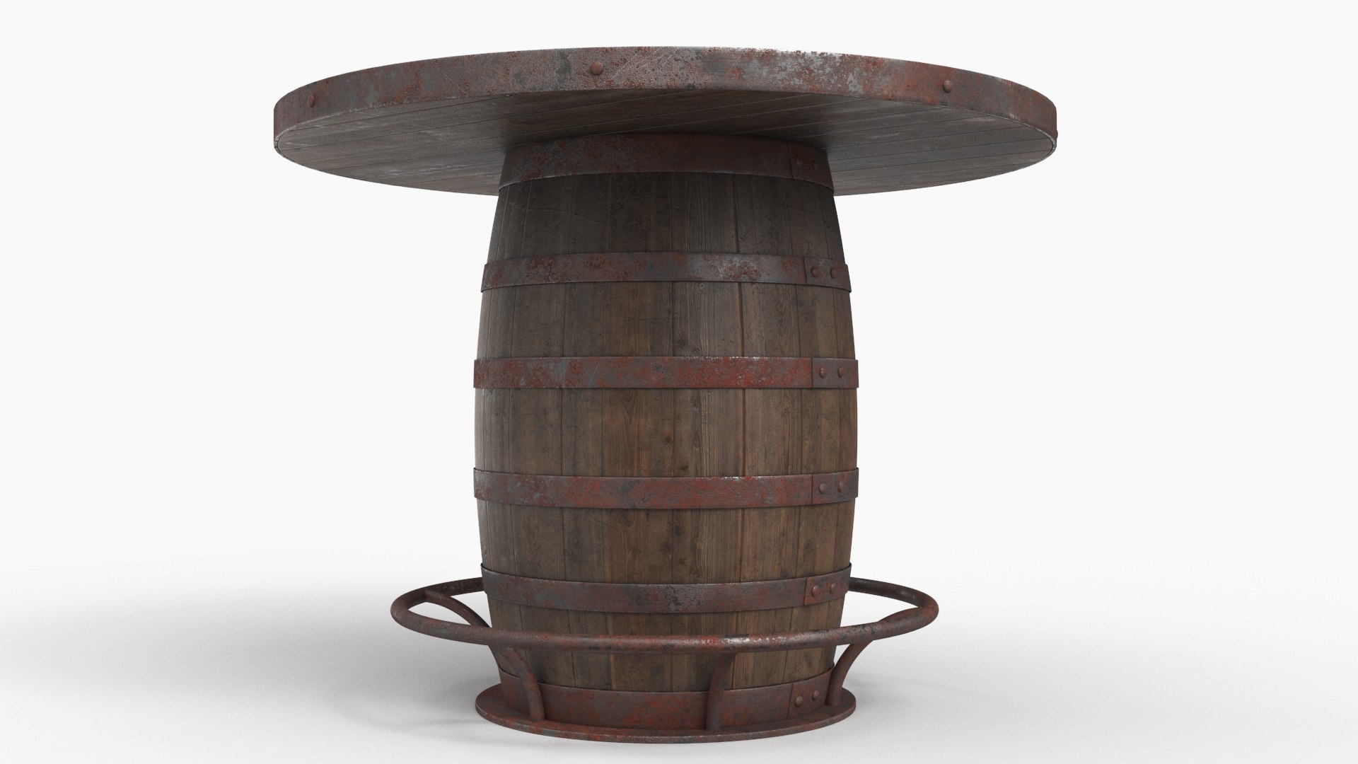 3D Barrel Pub Table Dirty Model - TurboSquid 1938666