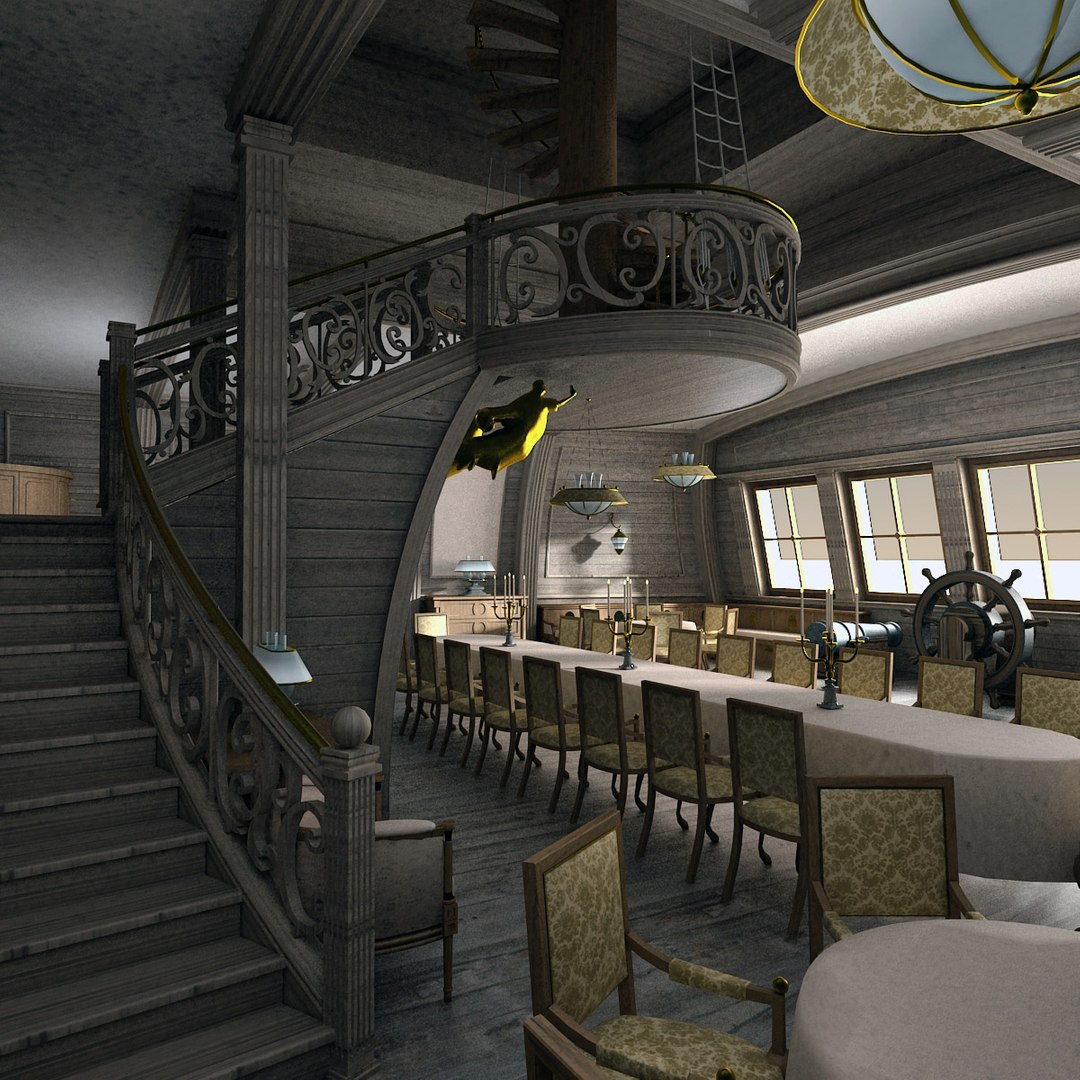 3d Classic Interior Ship Model