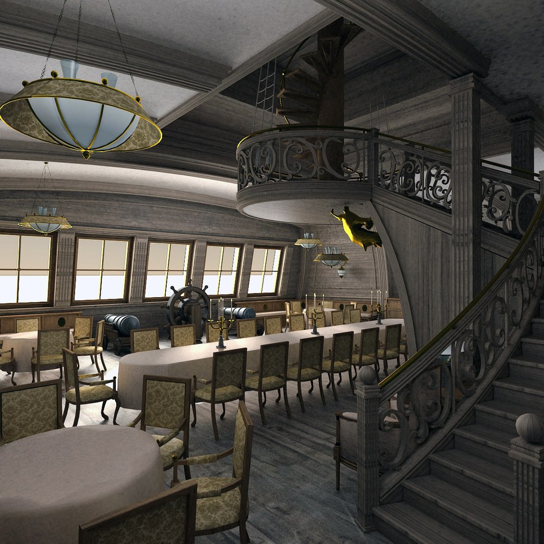 3d Classic Interior Ship Model
