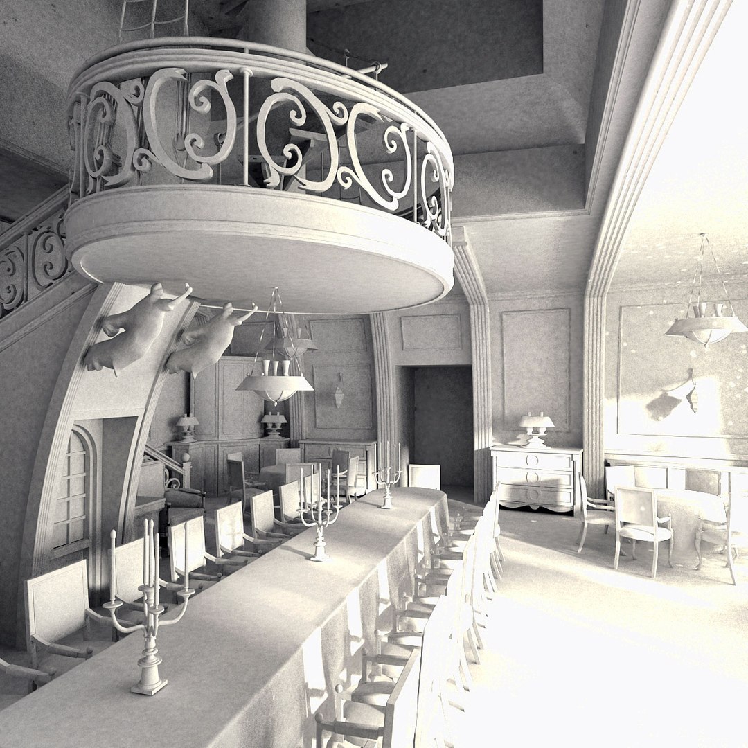 3d Classic Interior Ship Model