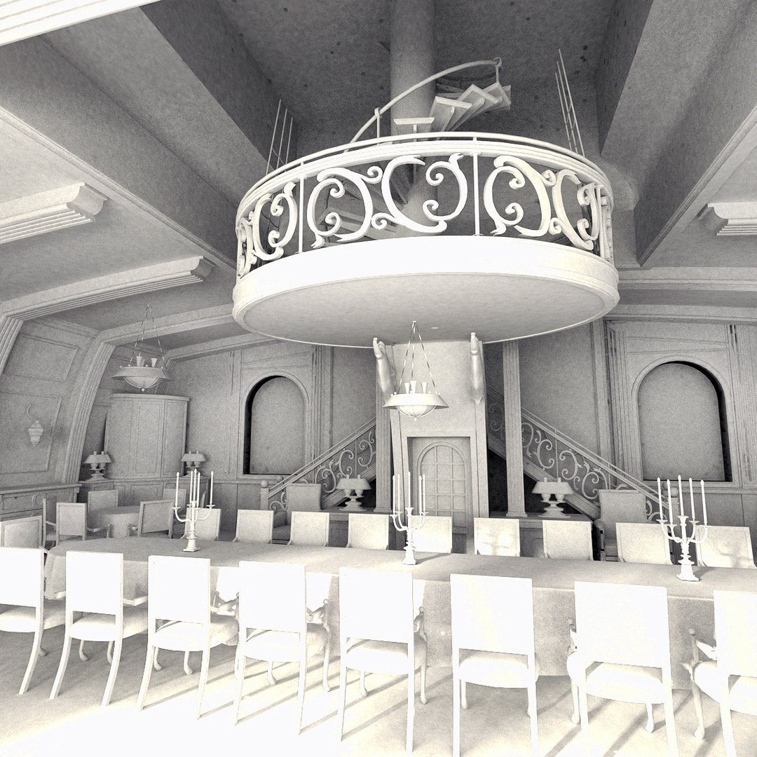 3d Classic Interior Ship Model