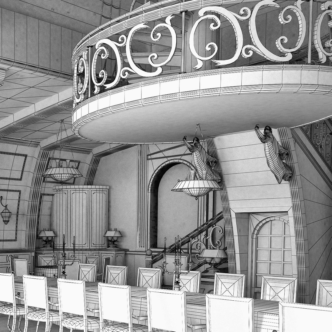 3d Classic Interior Ship Model