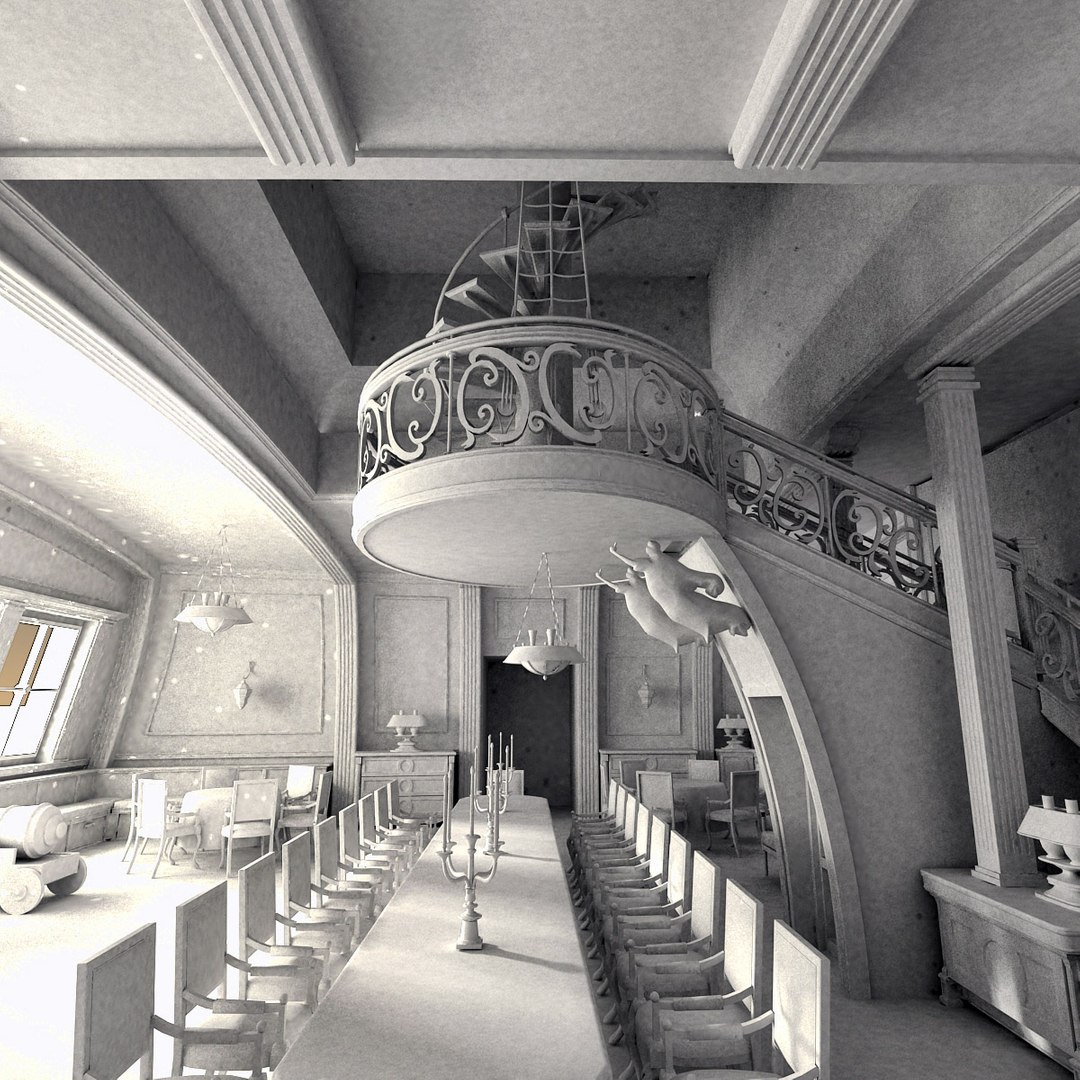 3d Classic Interior Ship Model