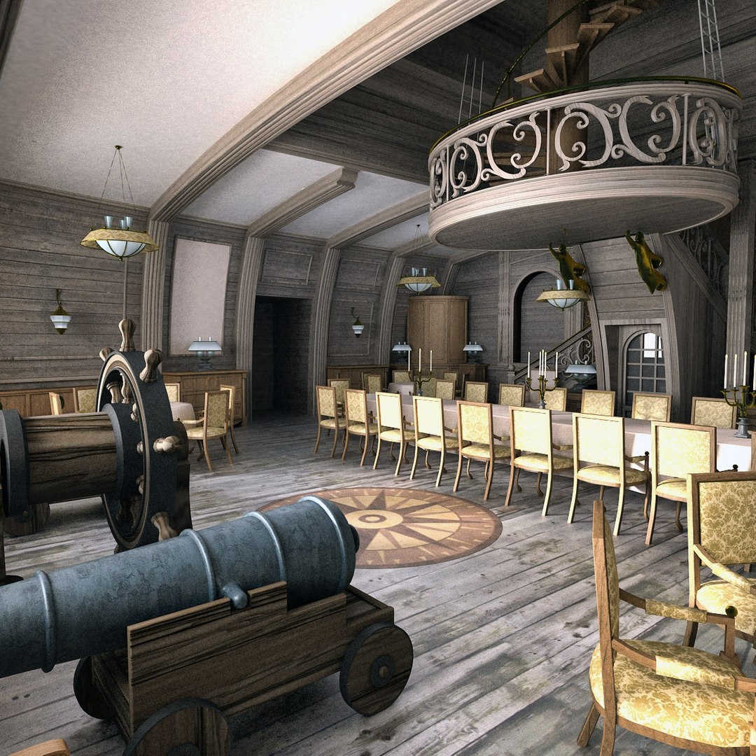 3d Classic Interior Ship Model