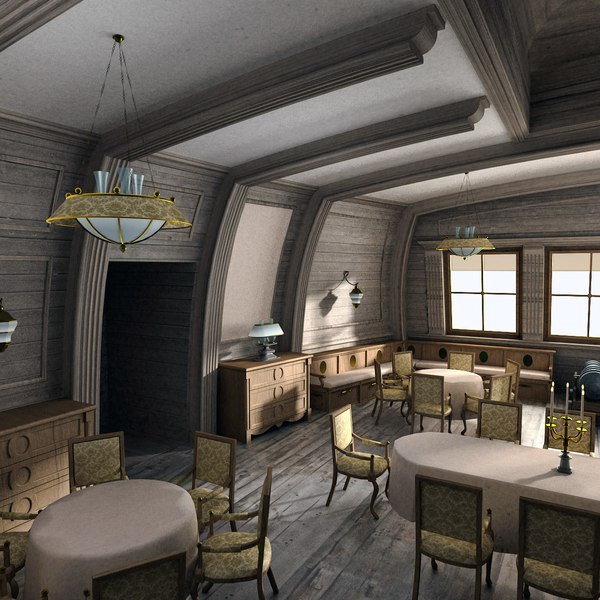 3d classic interior ship model