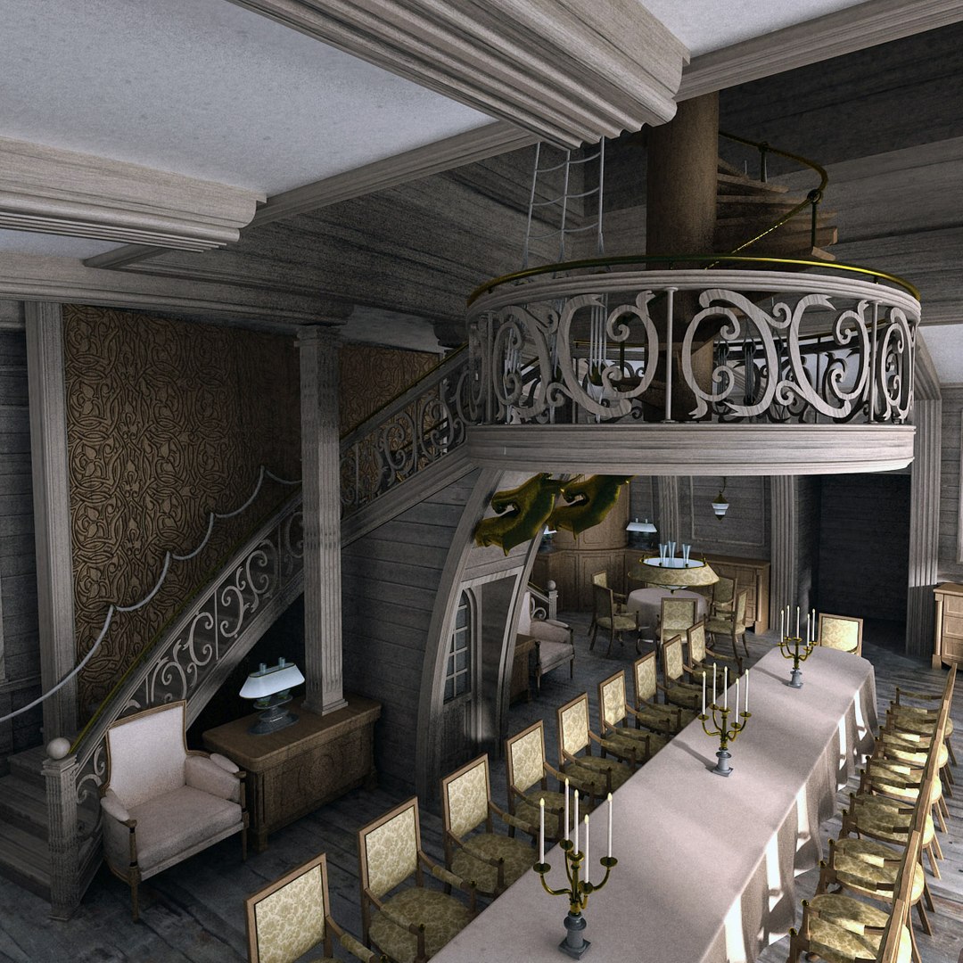 3d Classic Interior Ship Model