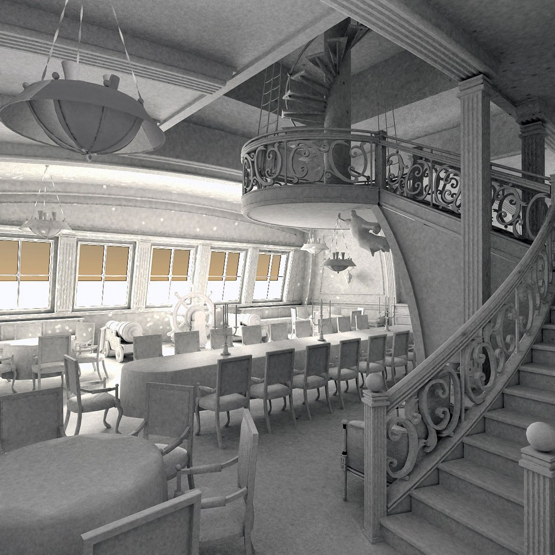 3d Classic Interior Ship Model