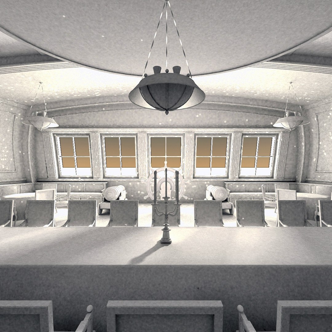 3d Classic Interior Ship Model