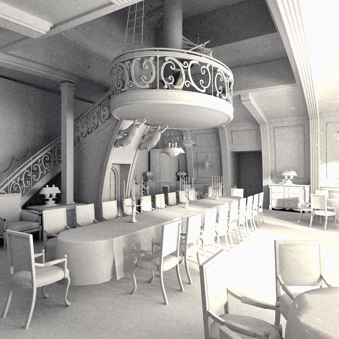 3d Classic Interior Ship Model