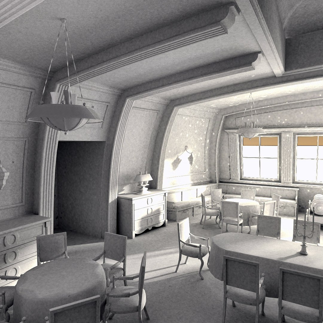 3d Classic Interior Ship Model