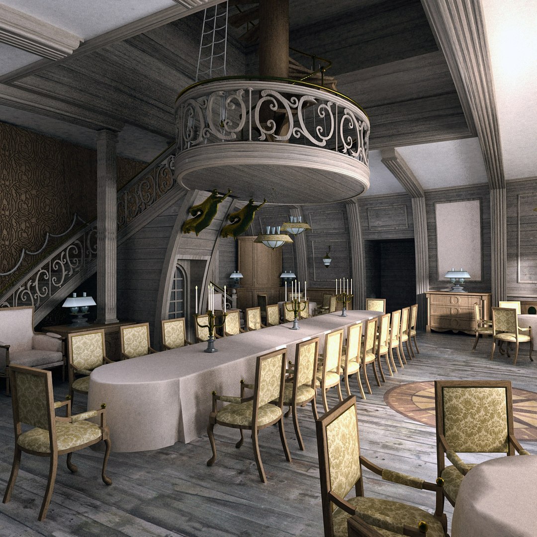 3d Classic Interior Ship Model