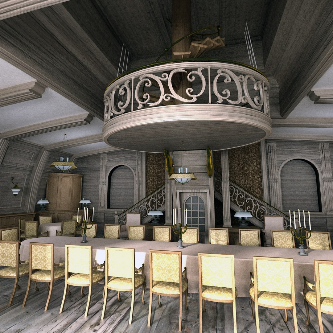 3d Classic Interior Ship Model