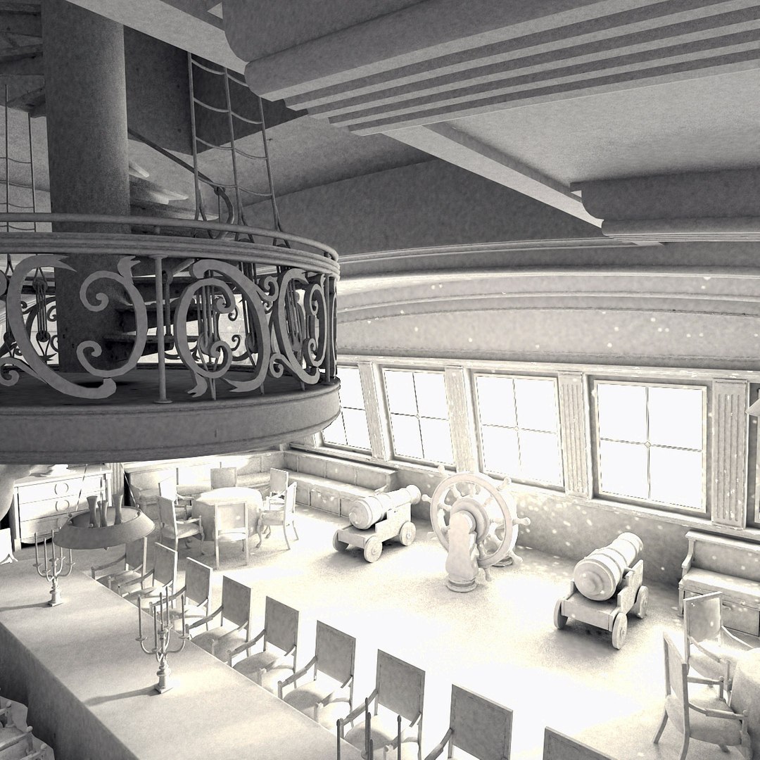 3d Classic Interior Ship Model