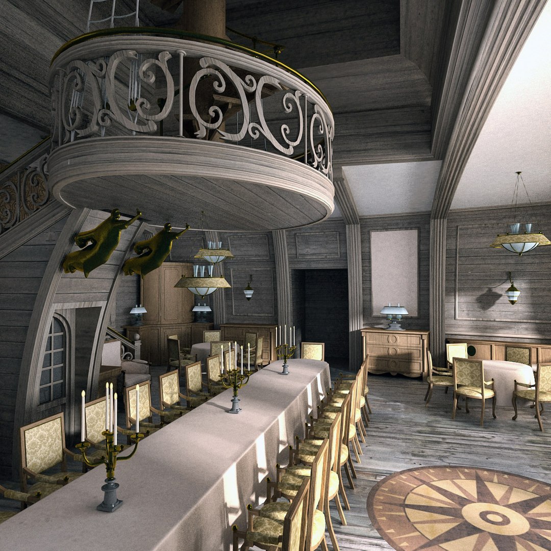 3d Classic Interior Ship Model