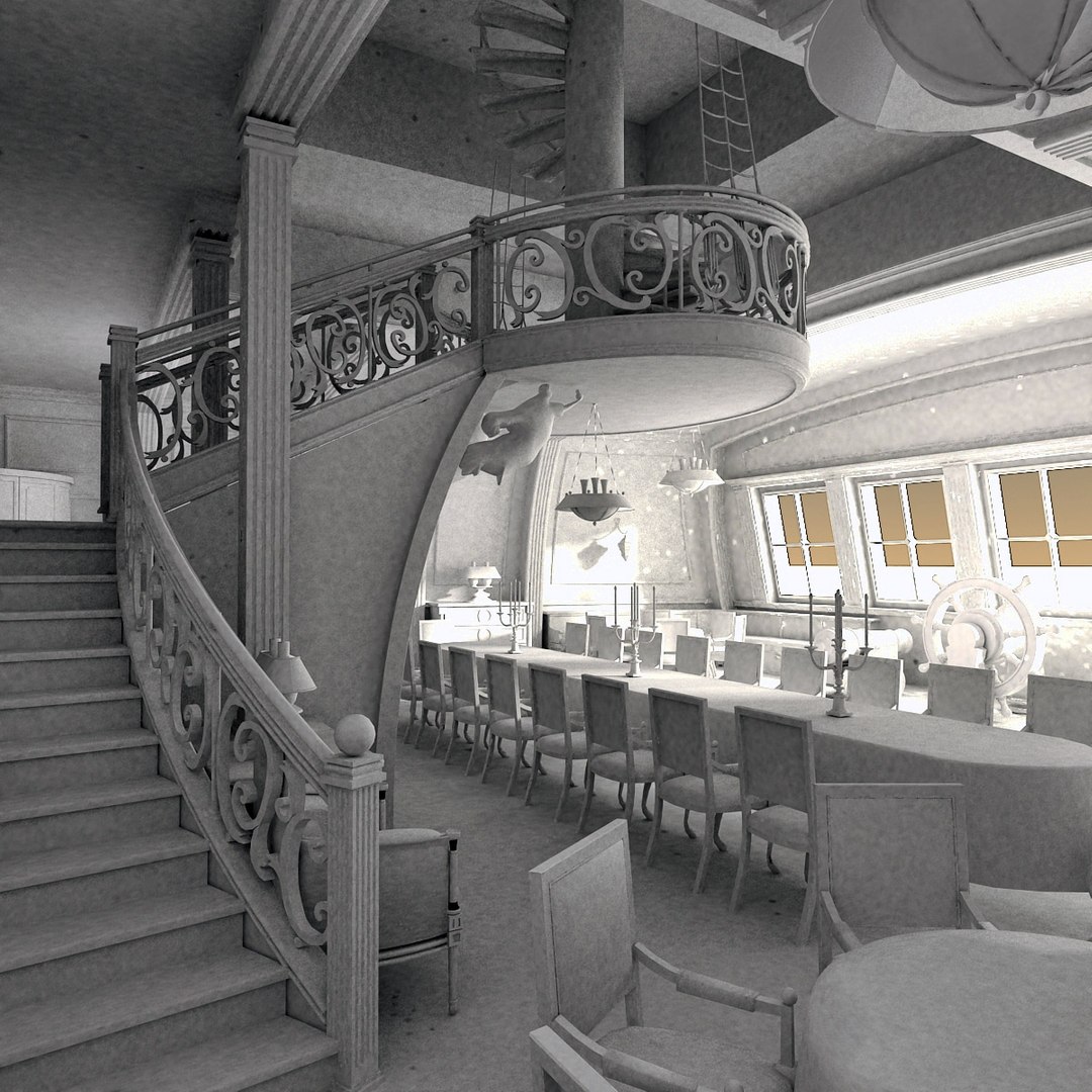 3d Classic Interior Ship Model