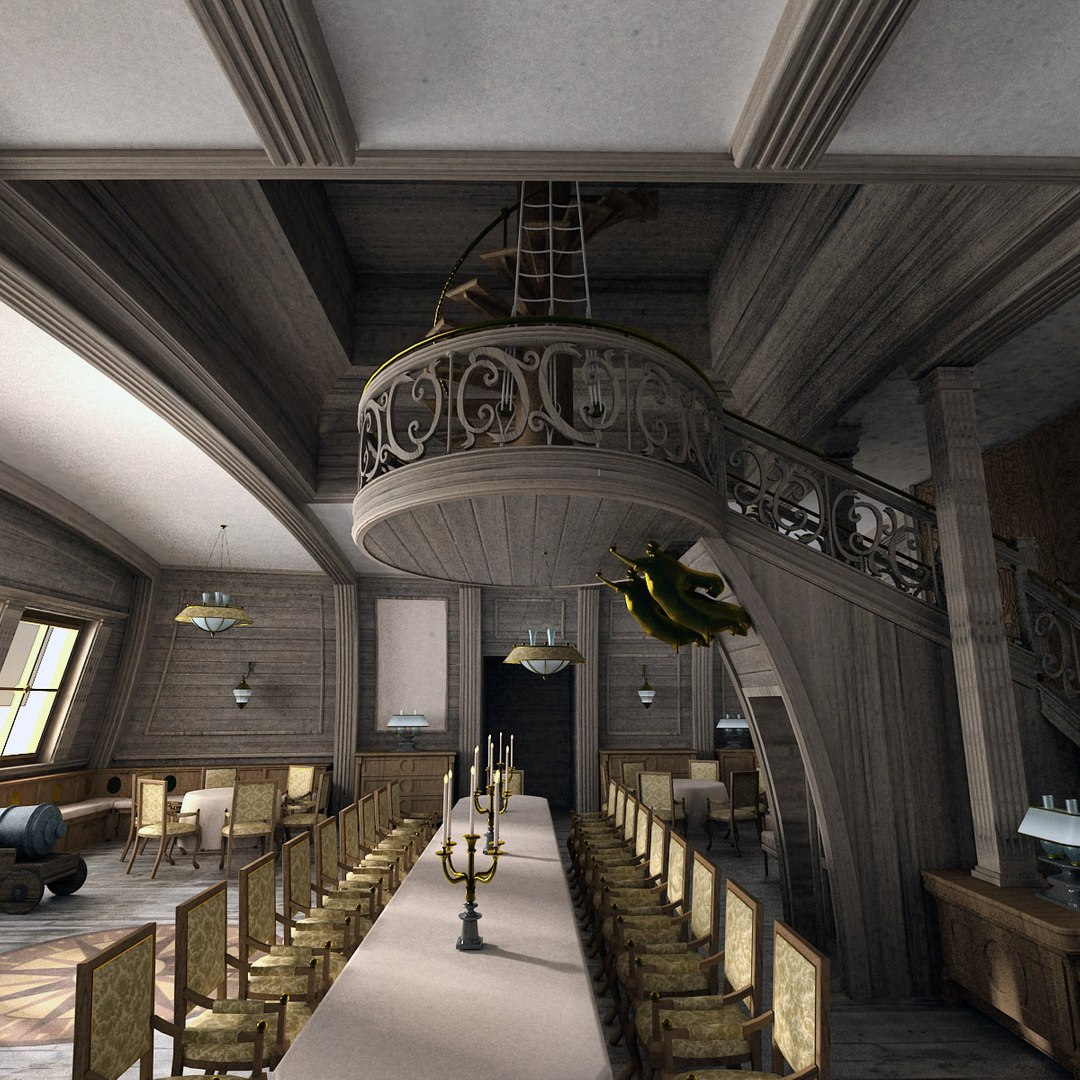 3d Classic Interior Ship Model