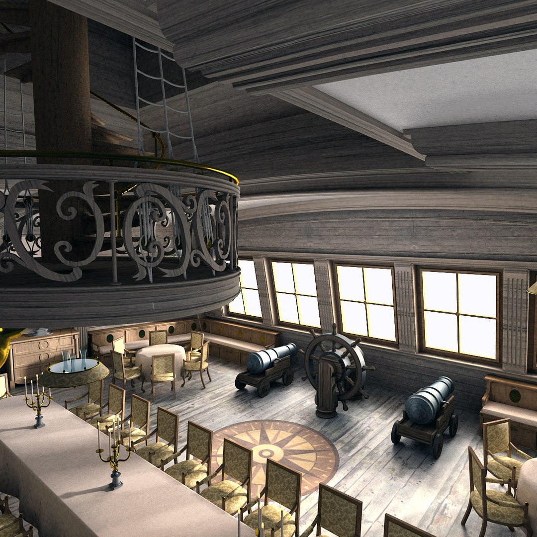 3d Classic Interior Ship Model