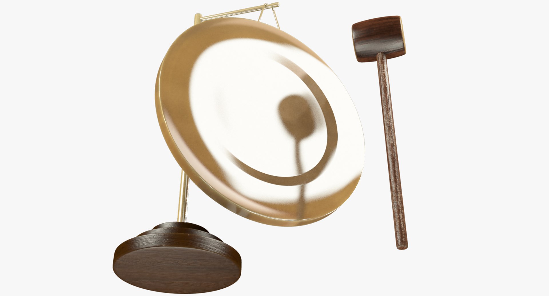 3D Gong Wooden Hammer Model - TurboSquid 1216326
