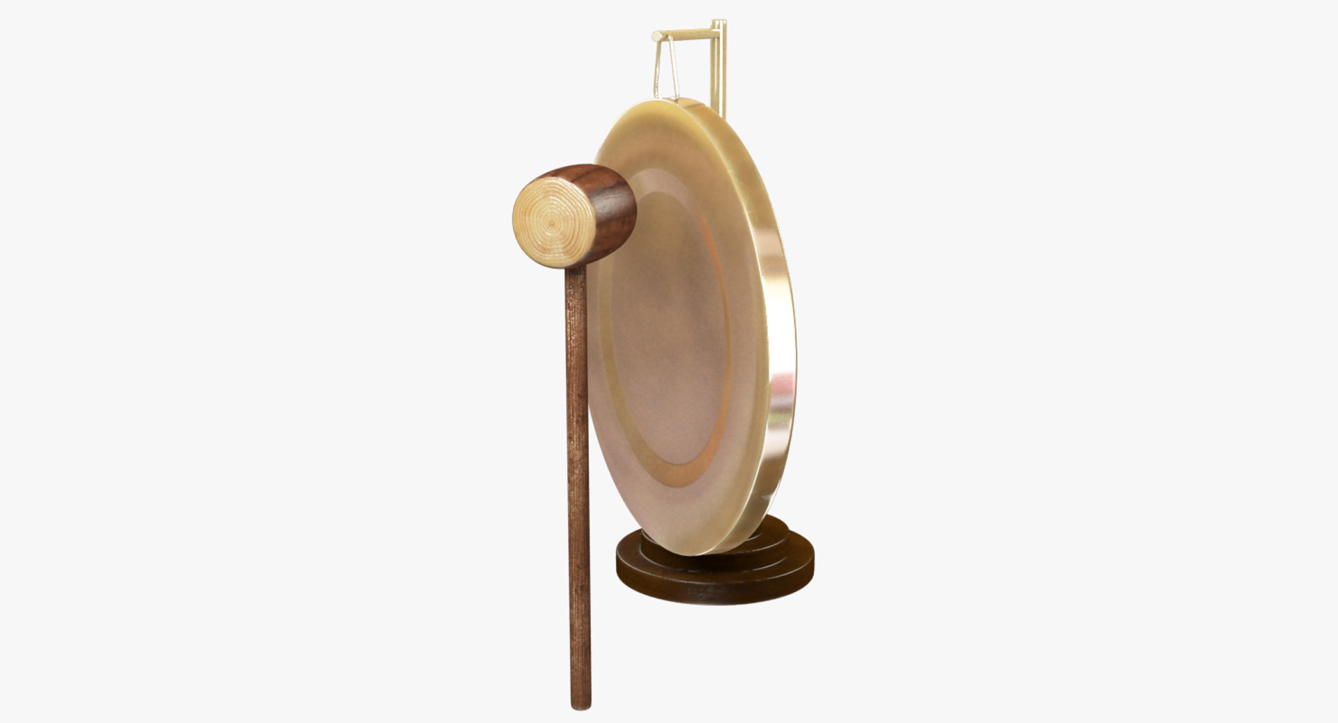 3D Gong Wooden Hammer Model - TurboSquid 1216326