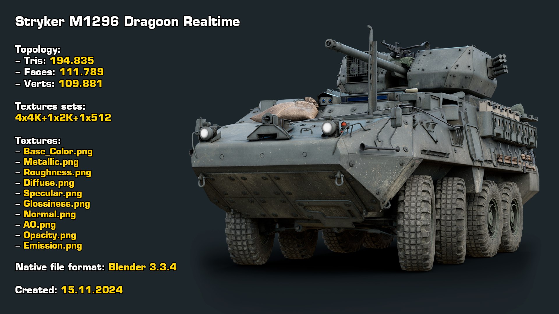 3D Stryker M1296 Dragoon Armored Car With Interior Model - TurboSquid ...