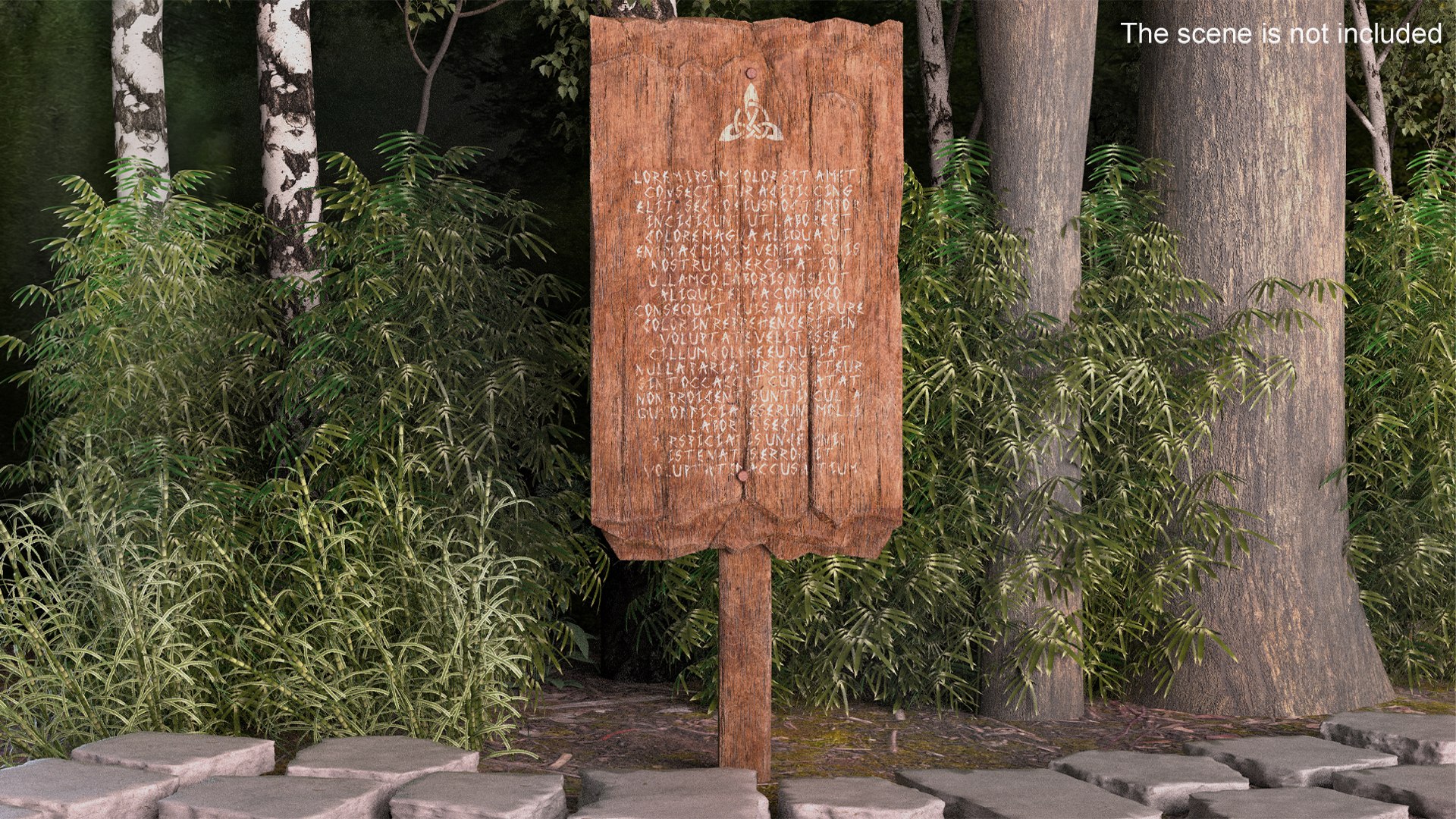 3D Aged Wooden Rural Road Signpost Mockup - TurboSquid 2114145