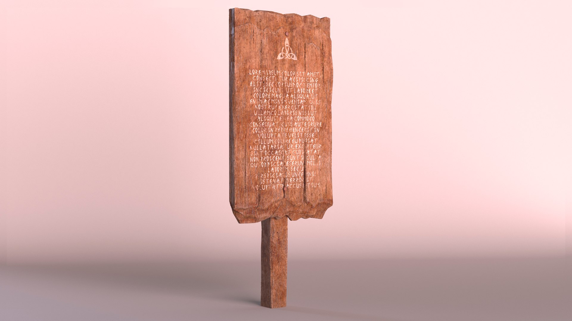 3D Aged Wooden Rural Road Signpost Mockup - TurboSquid 2114145