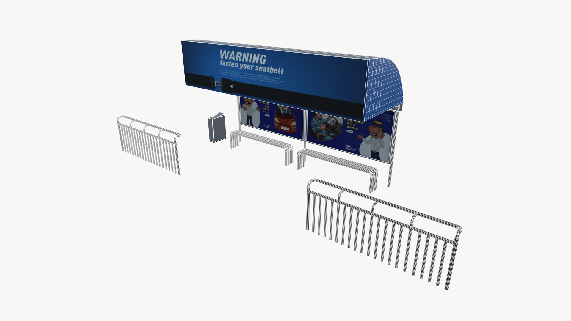 Bus Stop 3D - TurboSquid 2390048