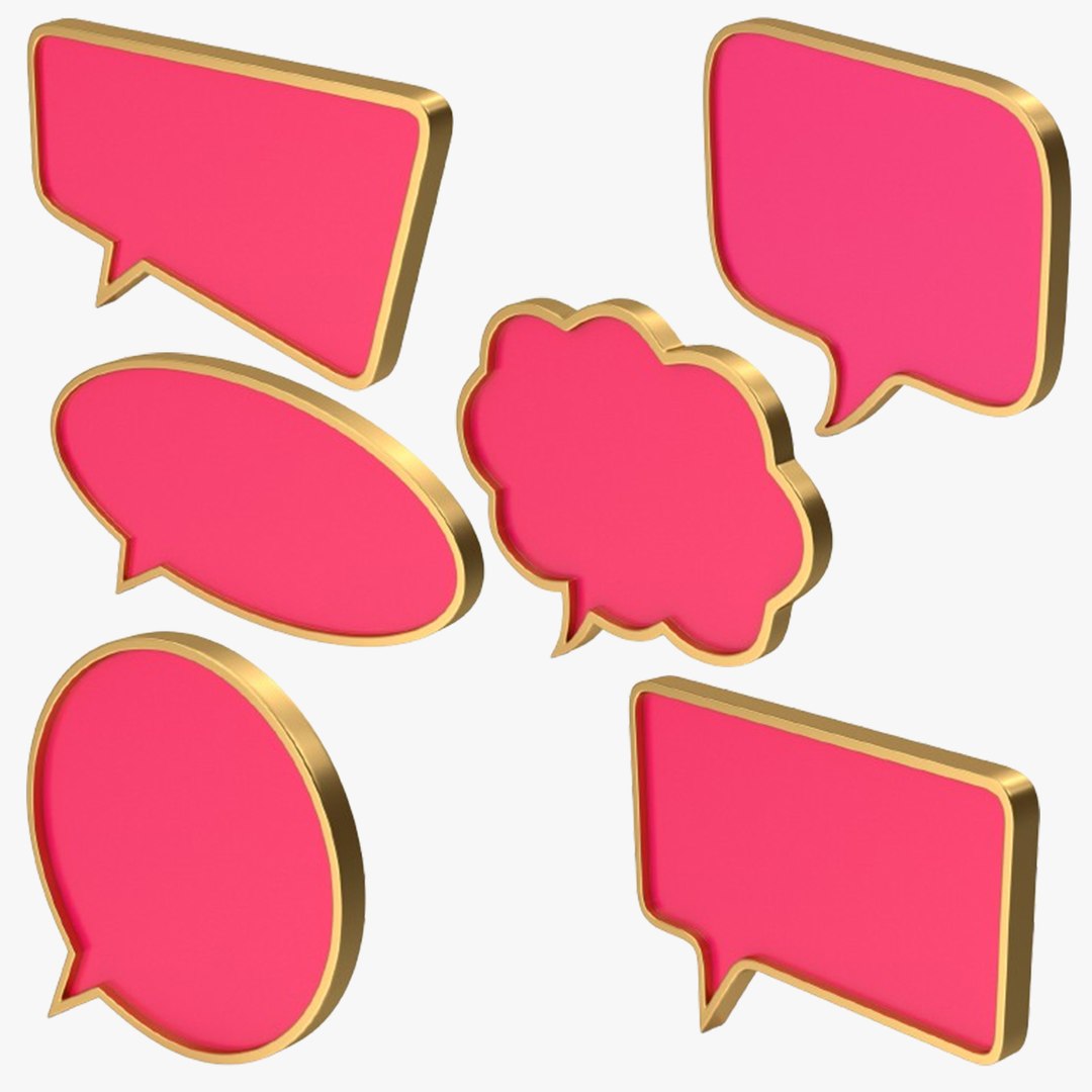 Pink Speech Bubbles 3D Model - TurboSquid 2309583