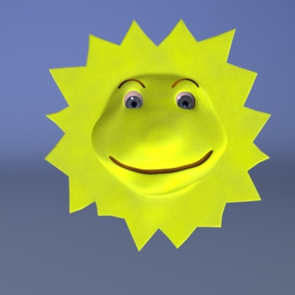 3d model cartoon sun