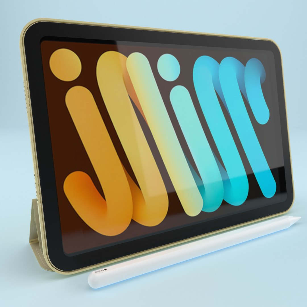 IPad Mini 2021 Starlight With Apple Pencil And Smart Case Model ...