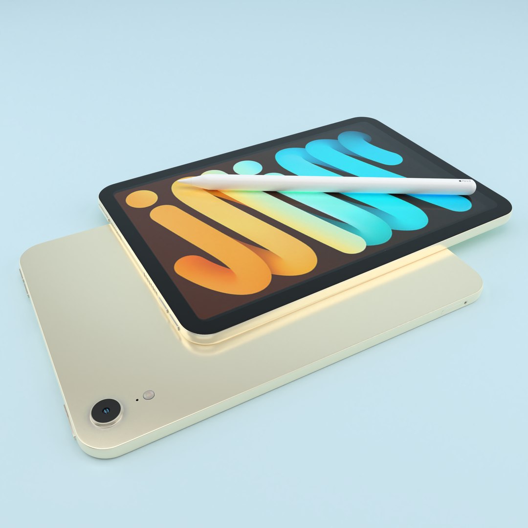 IPad Mini 2021 Starlight With Apple Pencil And Smart Case Model ...