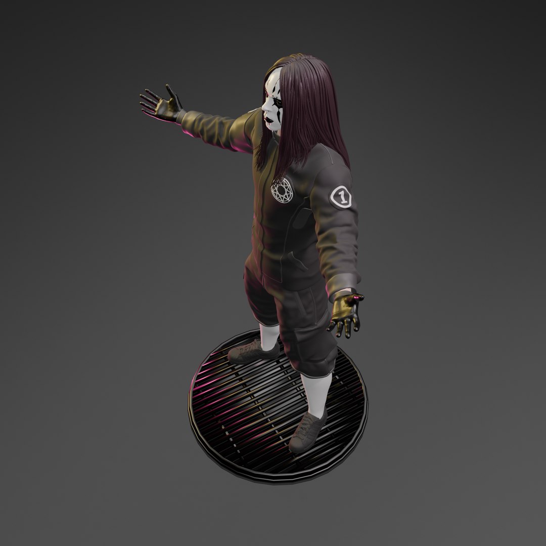 3D Joey Jordison High Poly Figure And Full Drum Set Printable 3D Print ...