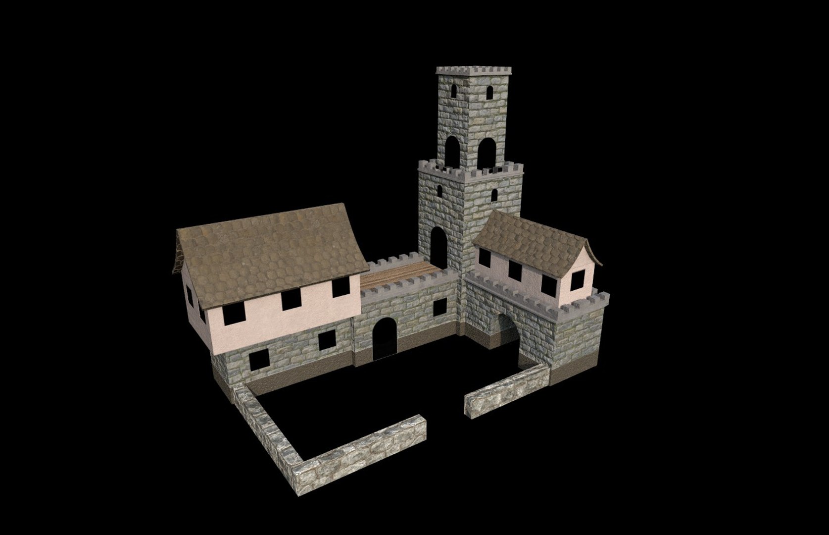 3D Low Poly Medieval Buildings Props Pack - Game Ready - FBX Textures - TurboSquid 2351021