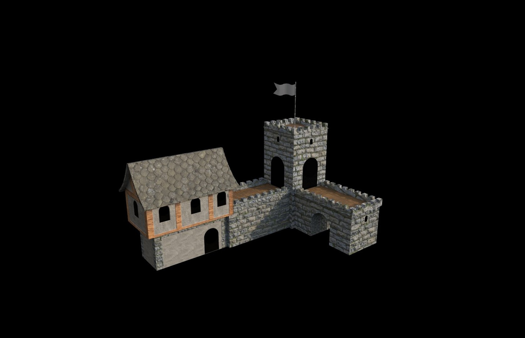 3D Low Poly Medieval Buildings Props Pack - Game Ready - FBX Textures ...