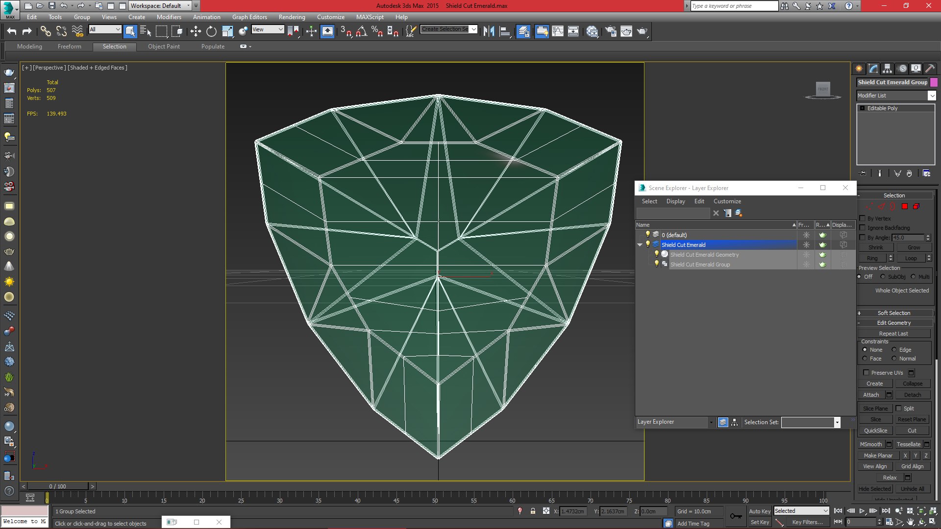 3D Shield Cut Emerald - TurboSquid 1880799
