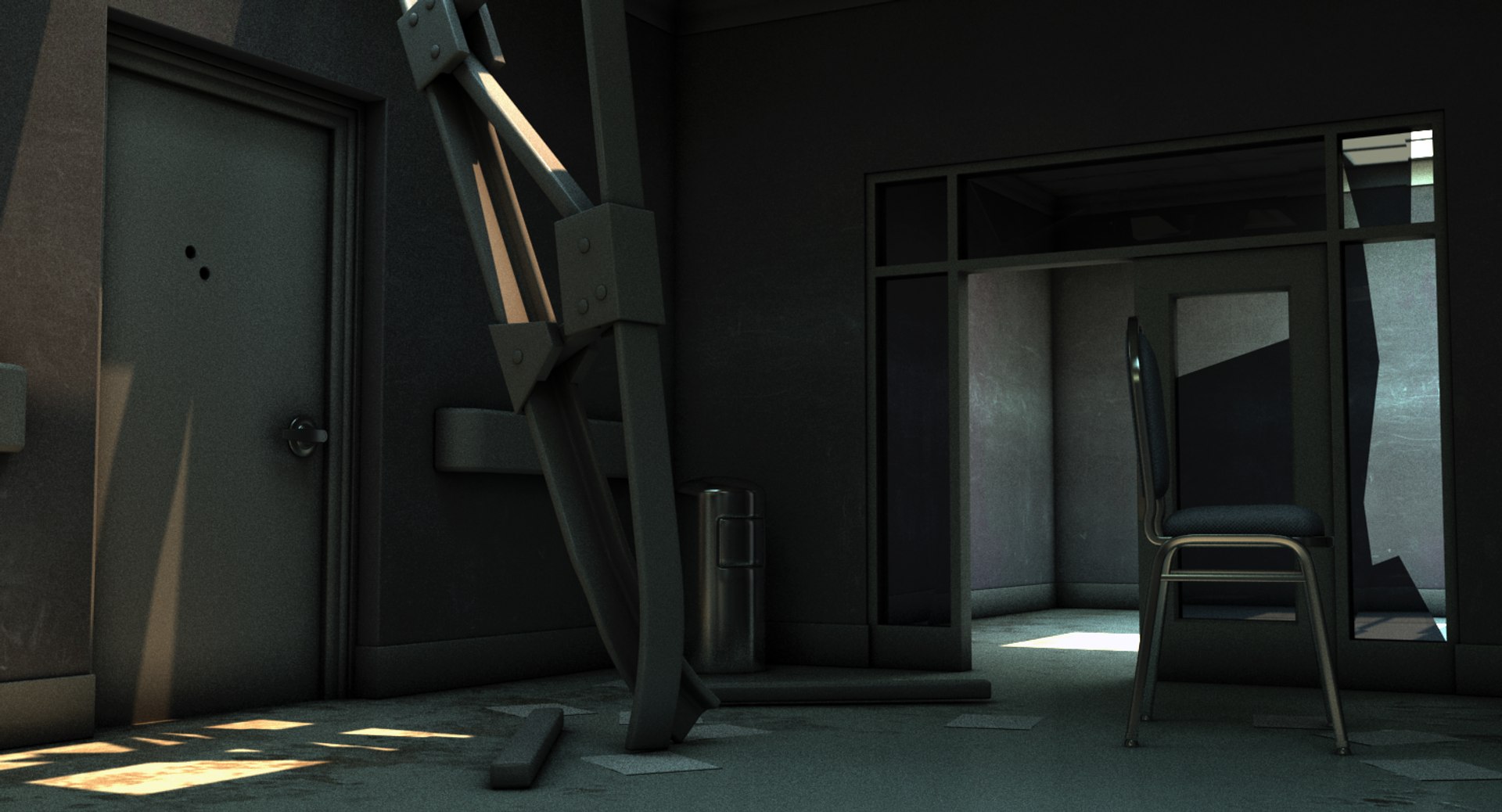 Damaged Hallway 3D Model - TurboSquid 1411158