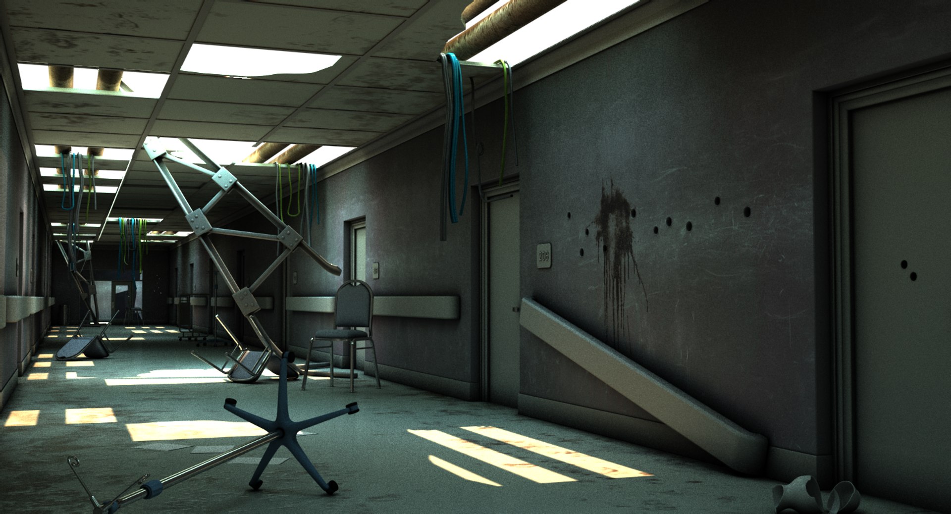 Damaged Hallway 3D Model - TurboSquid 1411158