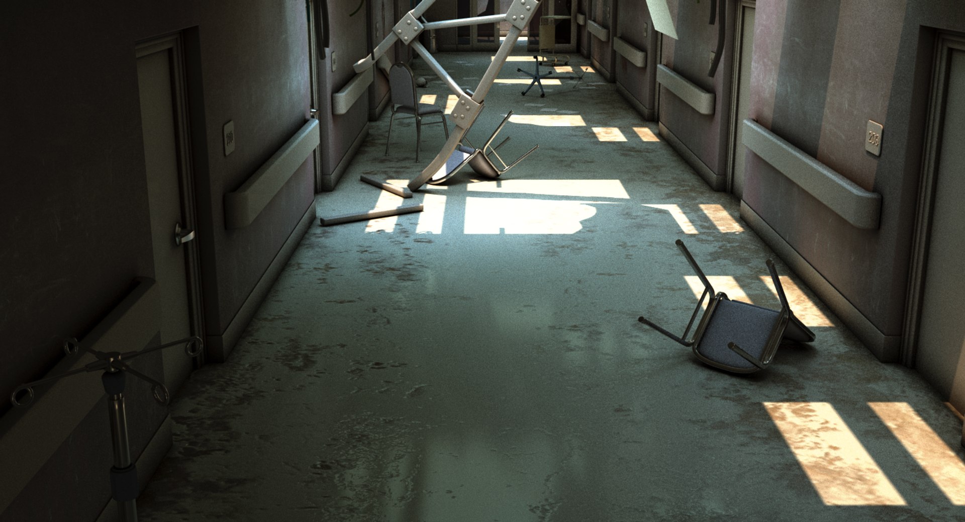 Damaged Hallway 3D Model - TurboSquid 1411158