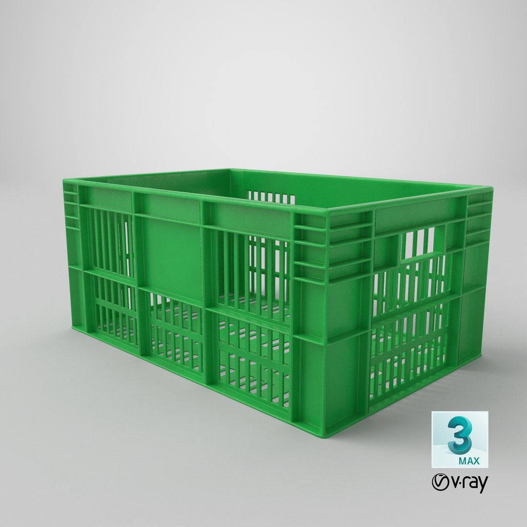 3D Plastic Crate Green Model - TurboSquid 1503408
