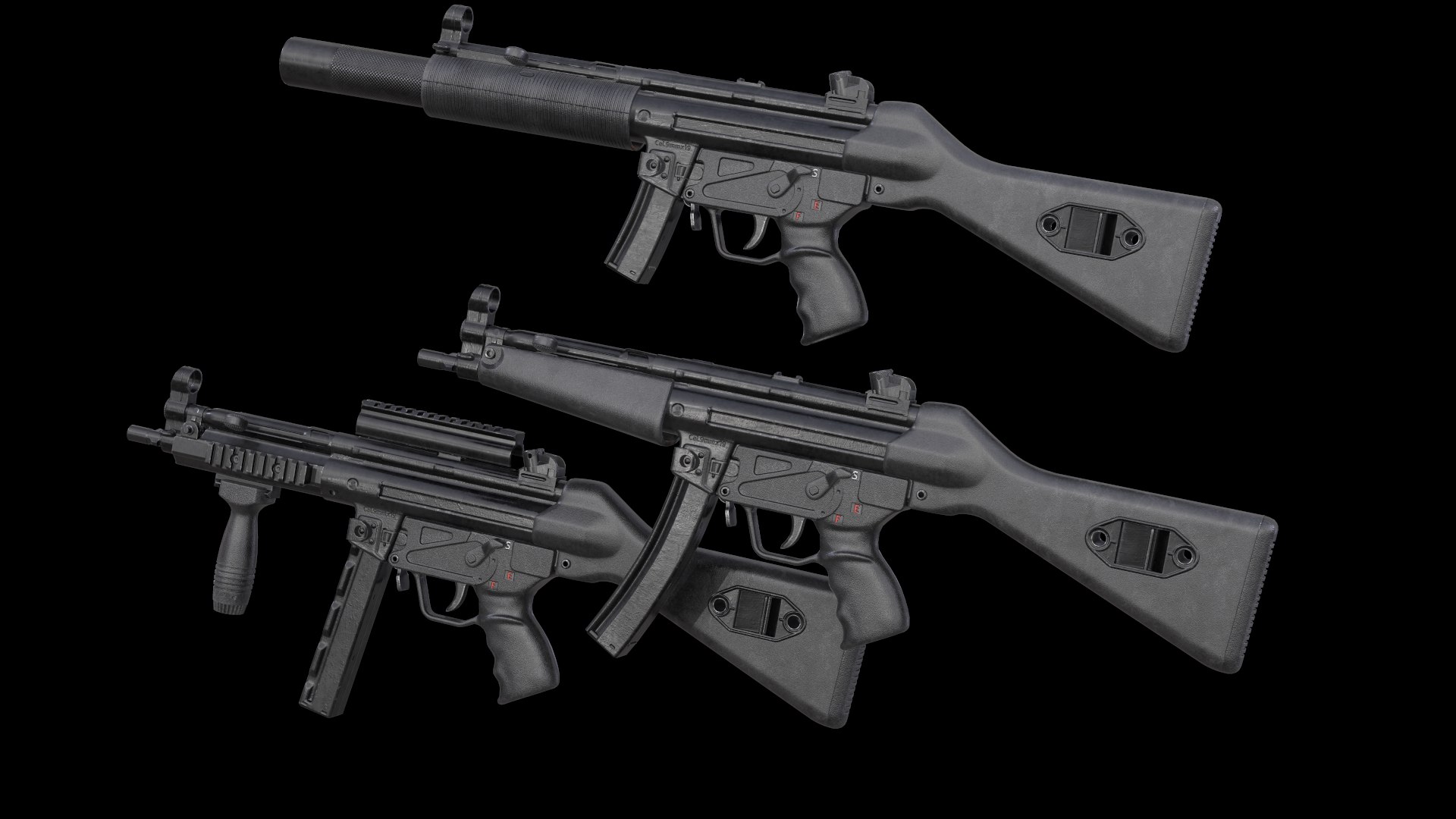 MP5A2 MP5SD2 With Upgrades Game Ready 3D Model - TurboSquid 2339924